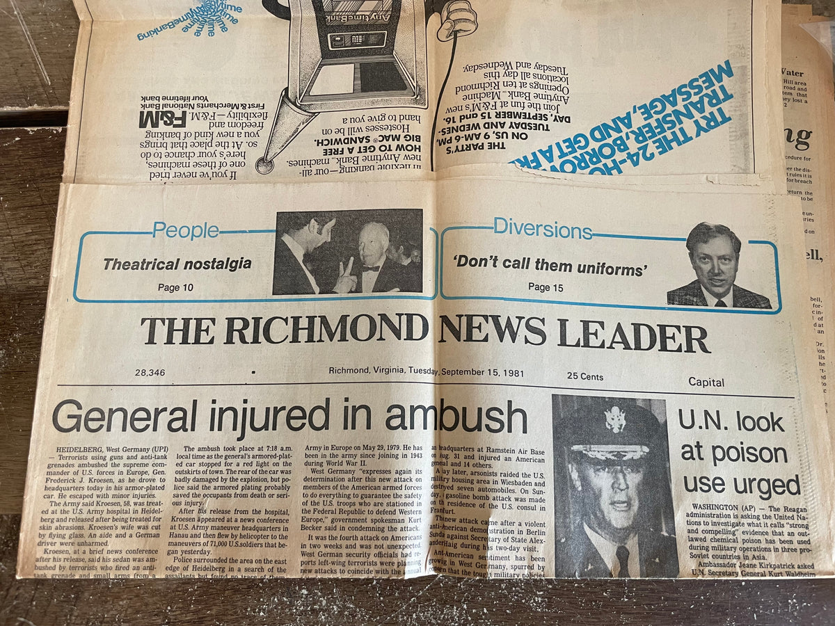 + Vintage Lot/8 RICHMOND VIRGINIA Newspaper Sections 1976-1977, 1980-1 ...