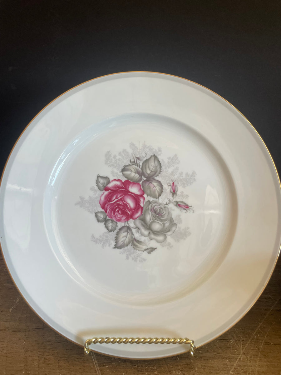 Vintage GRAY DAWN Rosenthal Selb Germany Set/8 10” Dinner Plates Gold ...