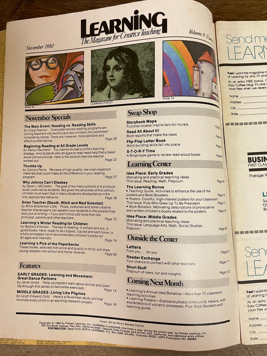 Vintage LEARNING MAGAZINE The Magazine For Creative Teaching Lot/5 Edu ...